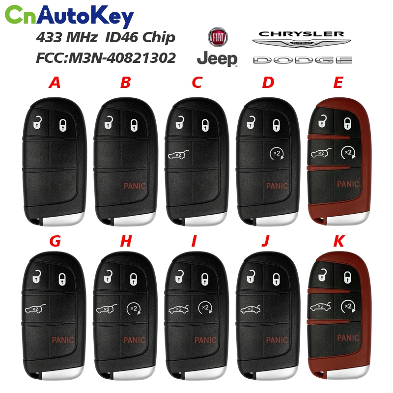 CN086054 2/3/4/5 Buttons 433MHz ID46 M3N-40821302 Smart Remote Car Key ...