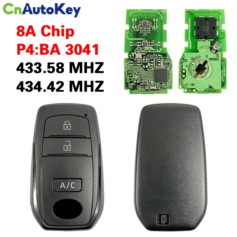Original 3 button Smart key for Toyota P4:BA 231451-3041 8A CHIP 433.58/434.42MHZ
